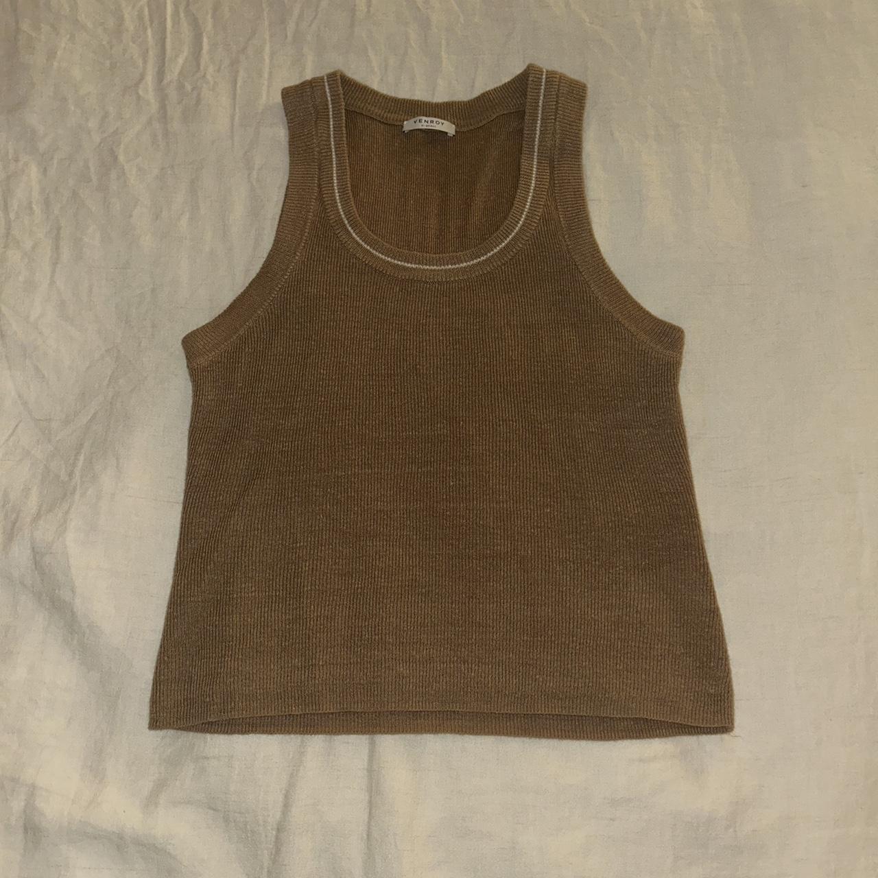 VENROY knit tank Size extra small slight colour... - Depop