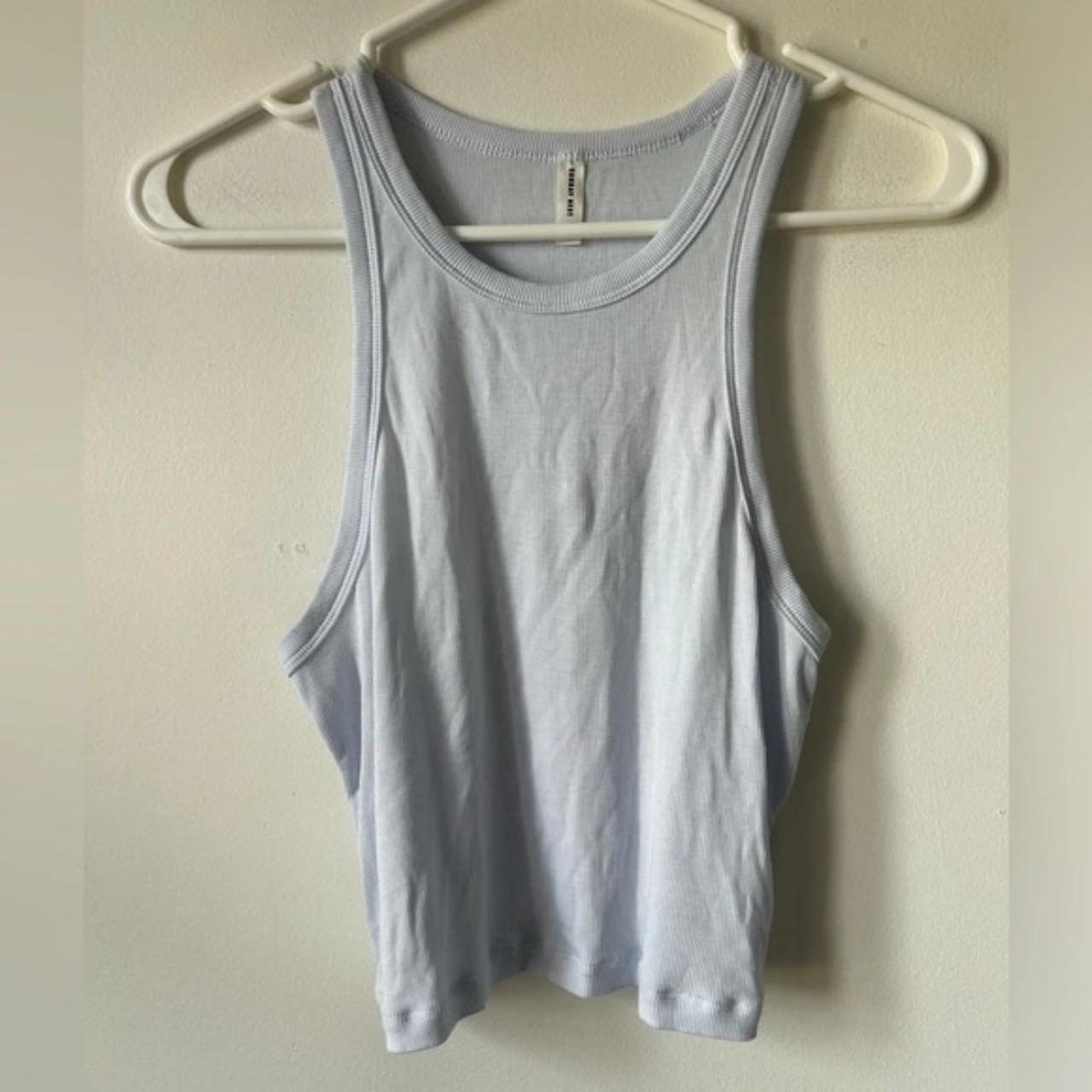 Sunday Best Light Blue Ribbed Tank Top Sunday Best... - Depop