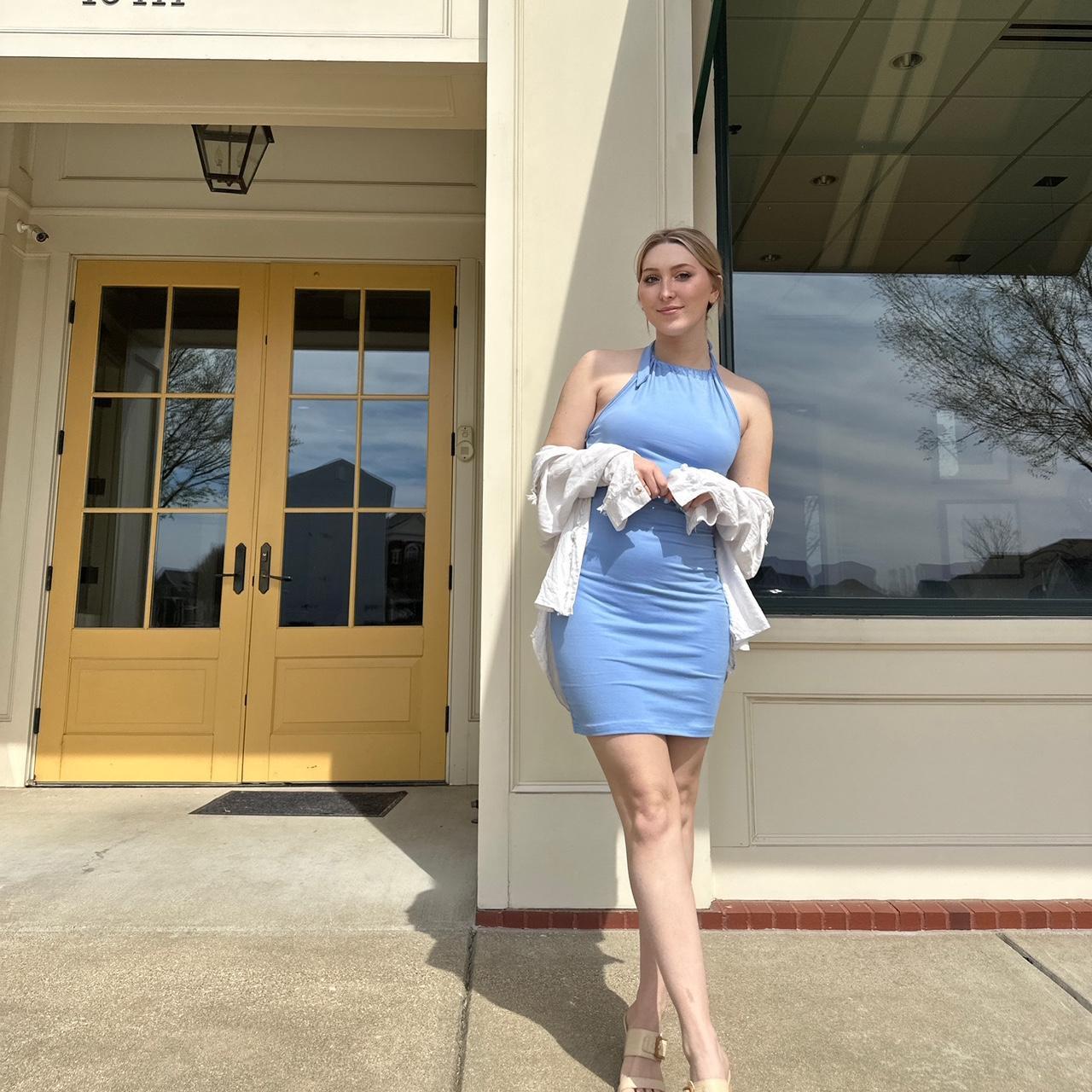 Halter neck body on dress Has a low back Such a soft... - Depop