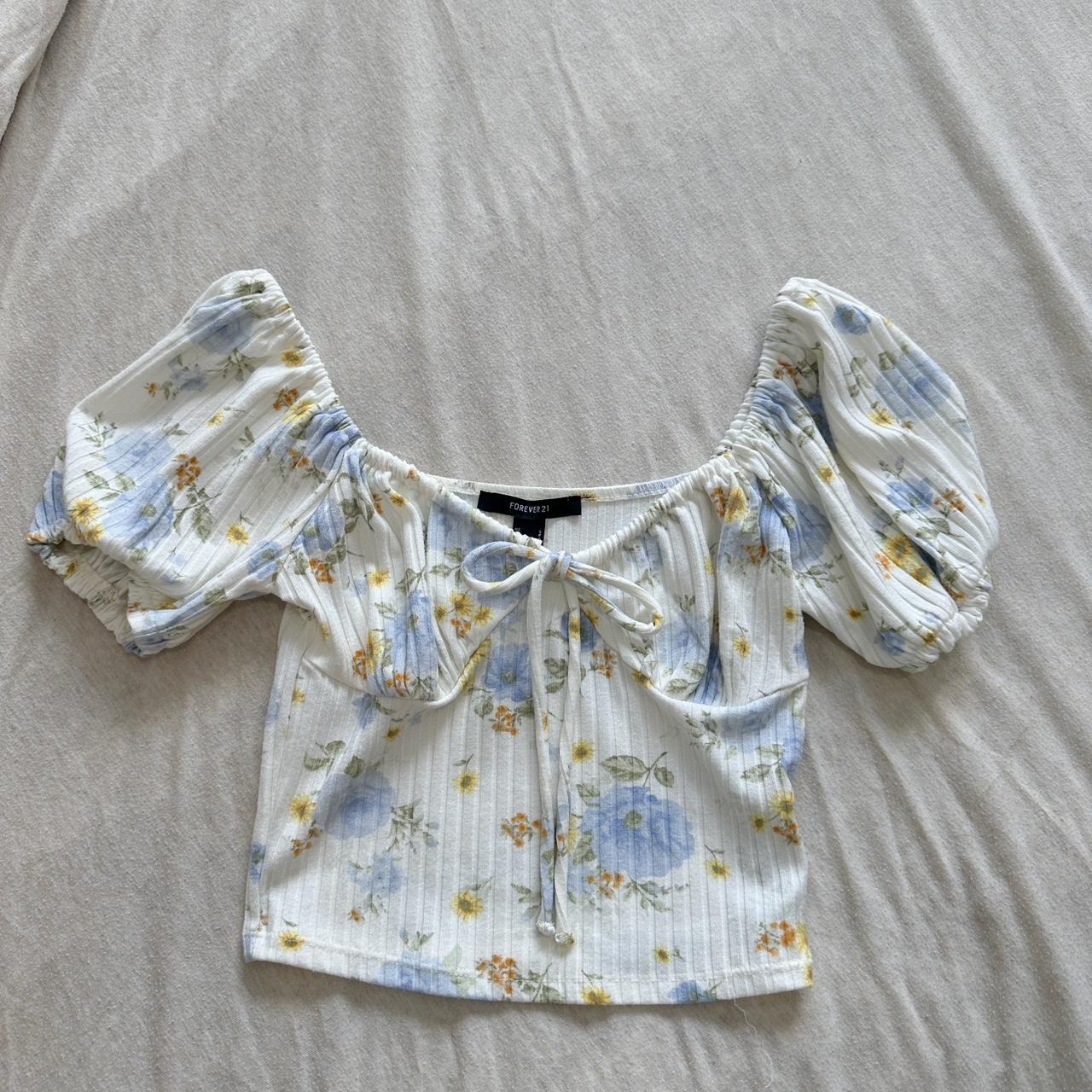 Floral Milkmaid top From forever 21 Size... - Depop