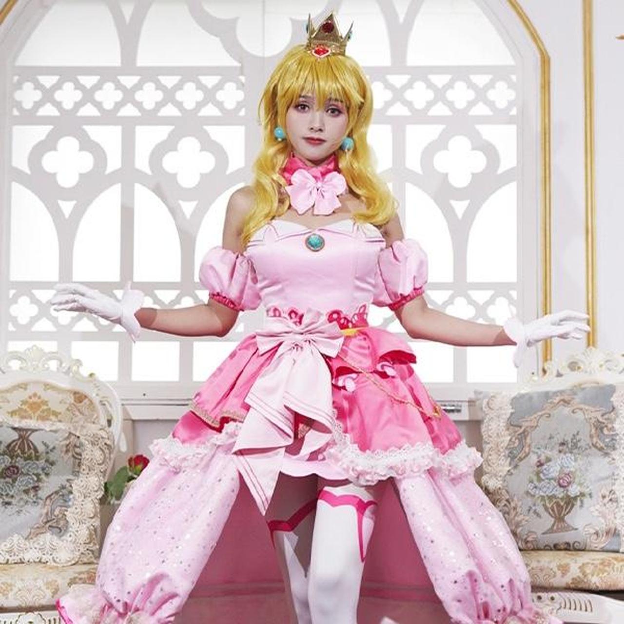 { Miccostumes x akuoart Princess Peach Lolita Dress... - Depop