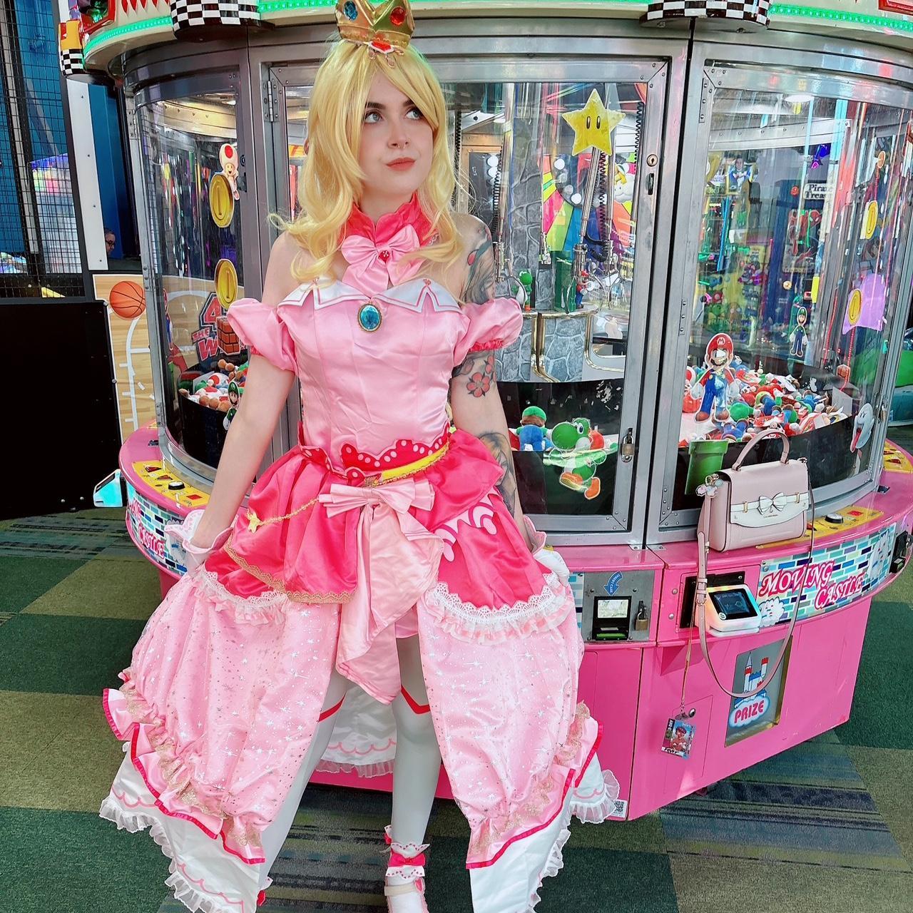 { Miccostumes x akuoart Princess Peach Lolita Dress... - Depop