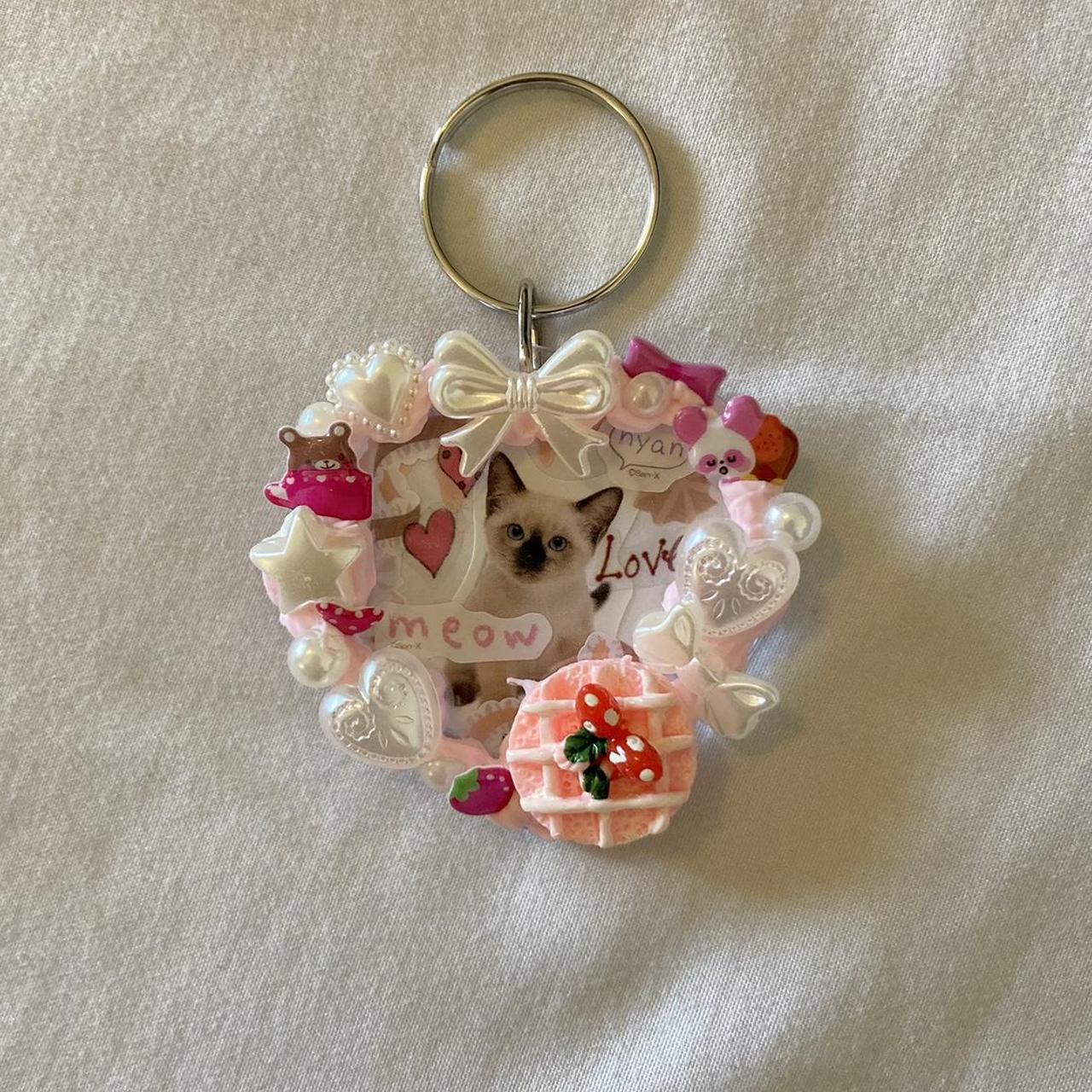 the cutest sweets deco kitty keychain handmade with... - Depop