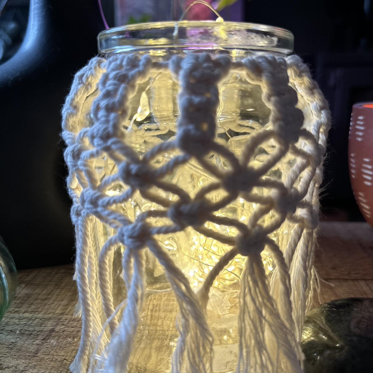 BOHO MACRAME JAM JAR 🍂🌙 beautiful handmade macrame... - Depop