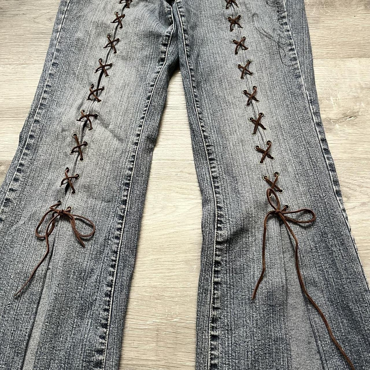 Low Rise Lace Up Jeans I really wanted a pair of... - Depop