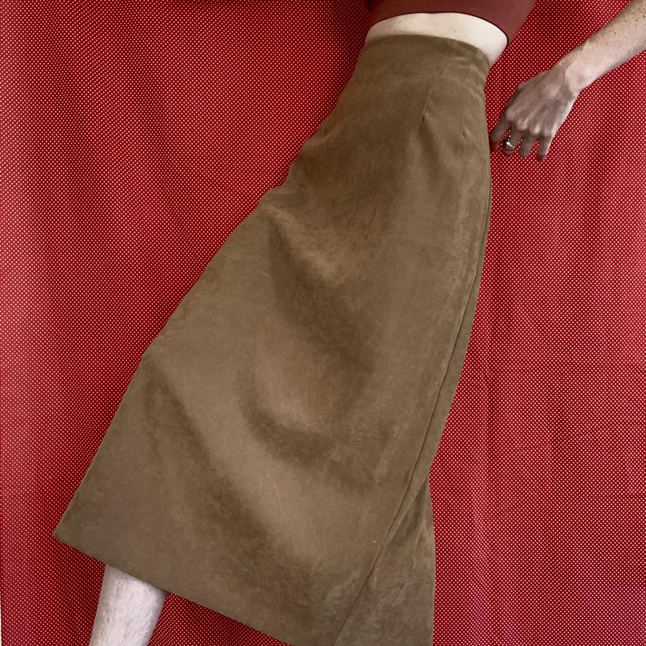 Beautiful, camel-colored vintage skirt. Soft and... - Depop