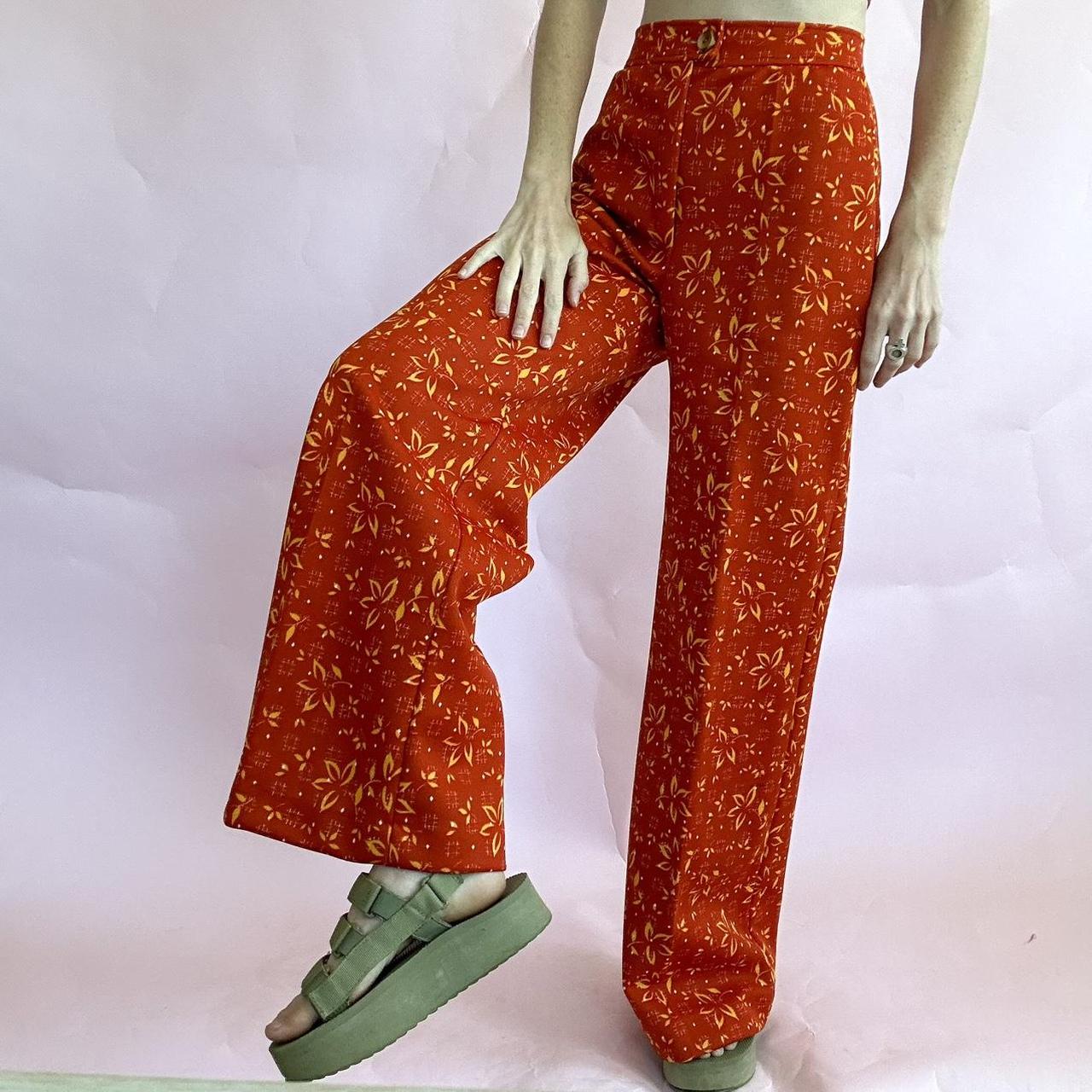Amazing vintage 1970s pants. Vibrant and cool flare... - Depop