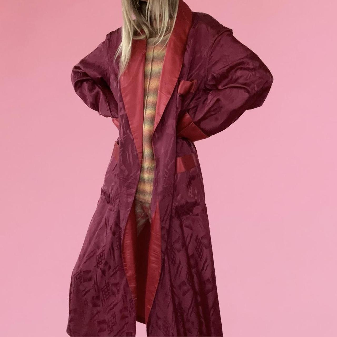 Incredible vintage dark red robe. 70s Playboy vibes. - Depop