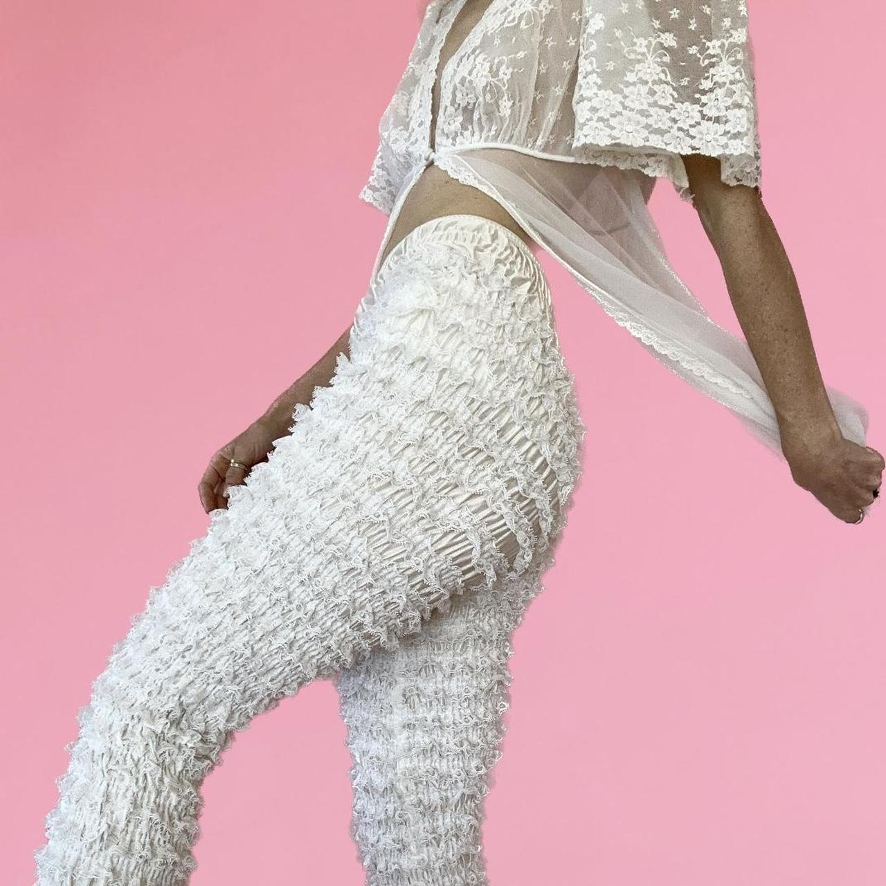 Amazing vintage white ruffle pants/bloomers.... - Depop