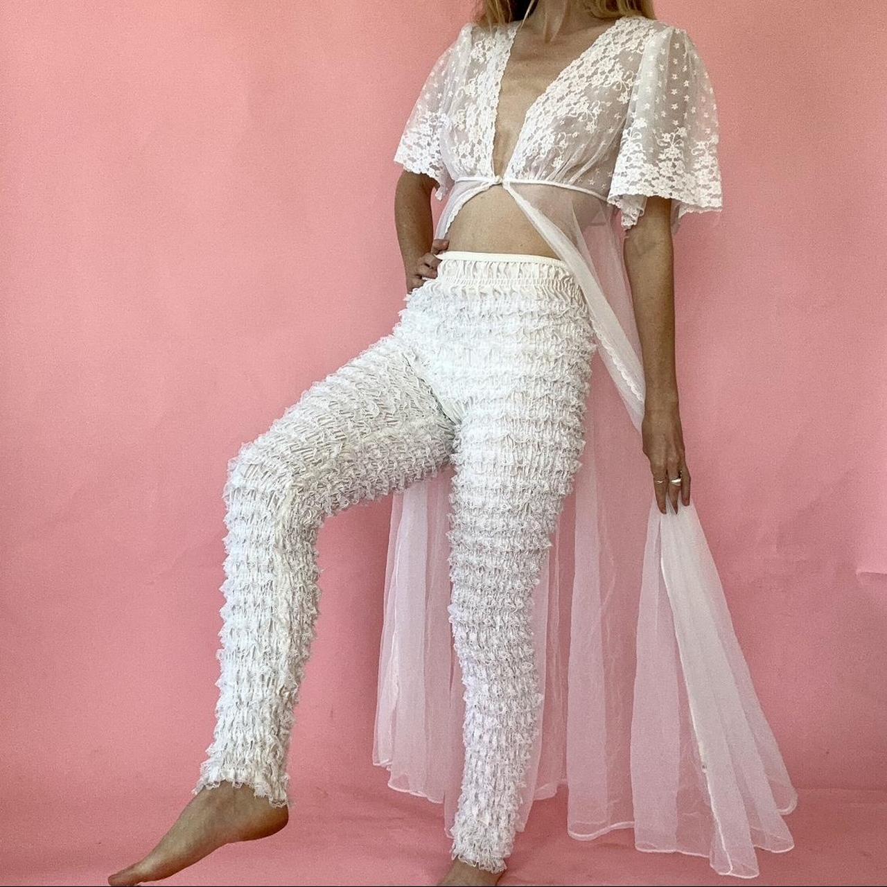 Amazing vintage white ruffle pants/bloomers.... - Depop