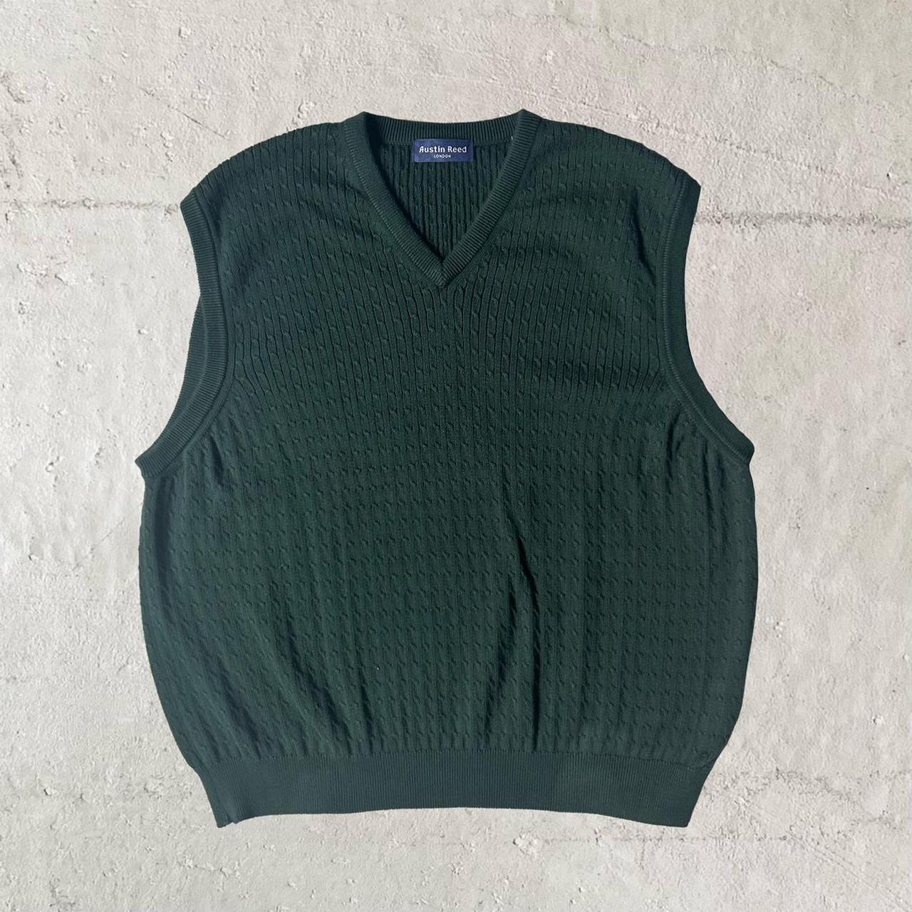 austin reed london grandpa sweater vest dark forest... - Depop