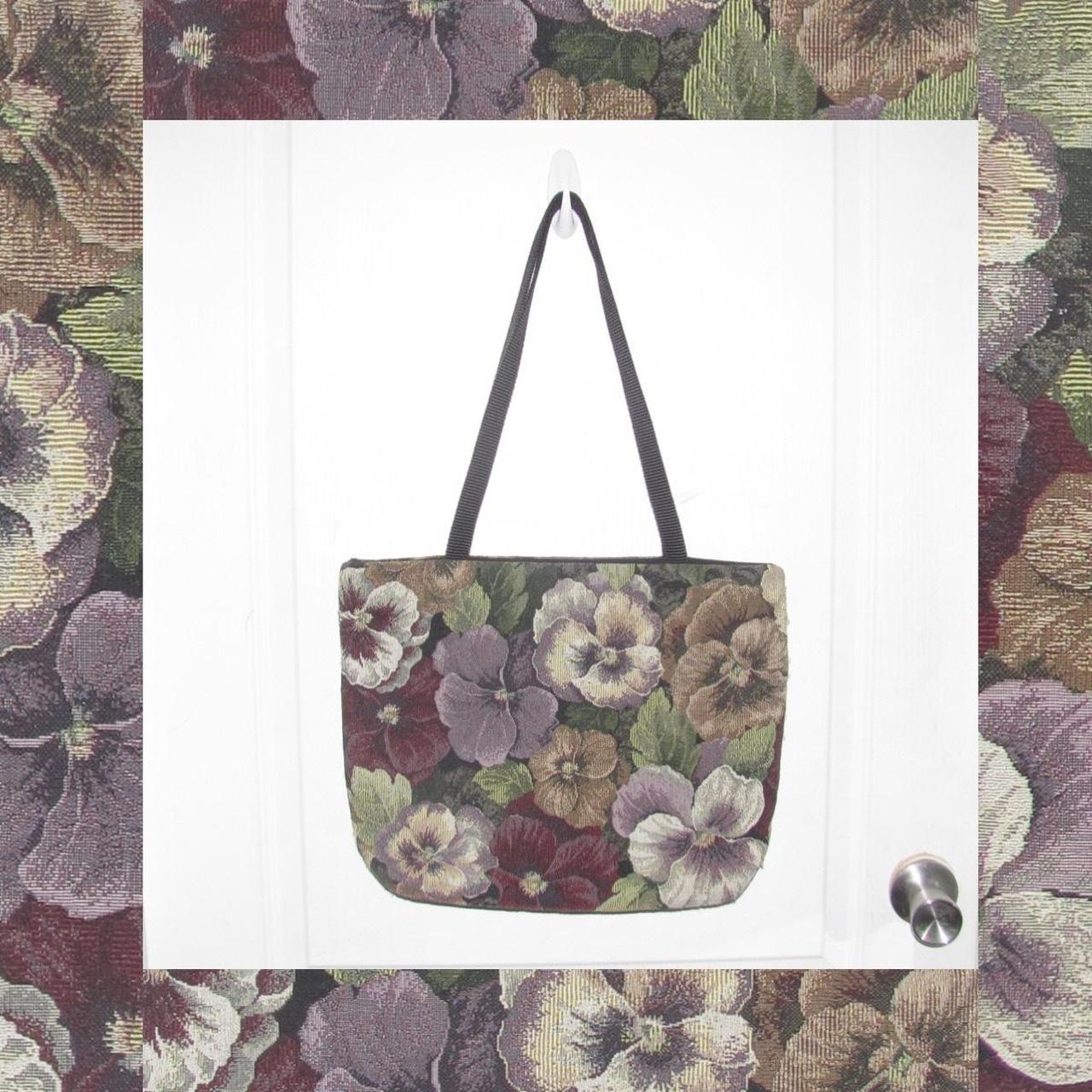 DANNY K tote bag vintage 90s floral tote bag black... - Depop