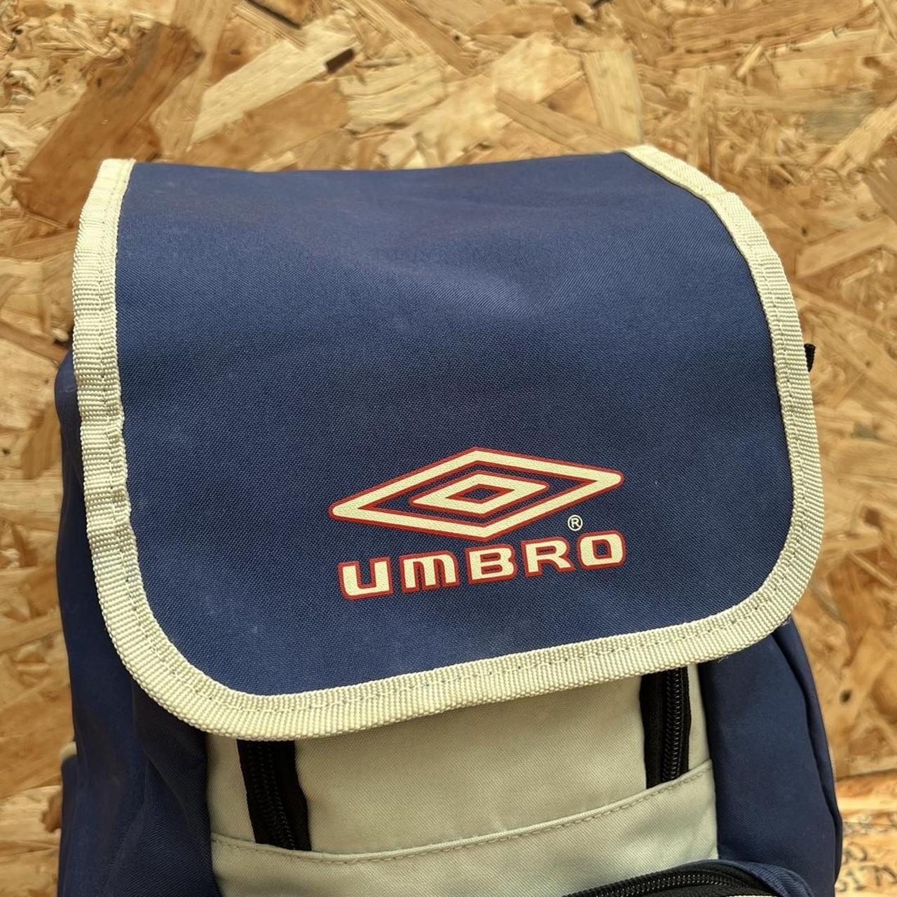 Umbro Men's Blue and Cream Bag | Depop