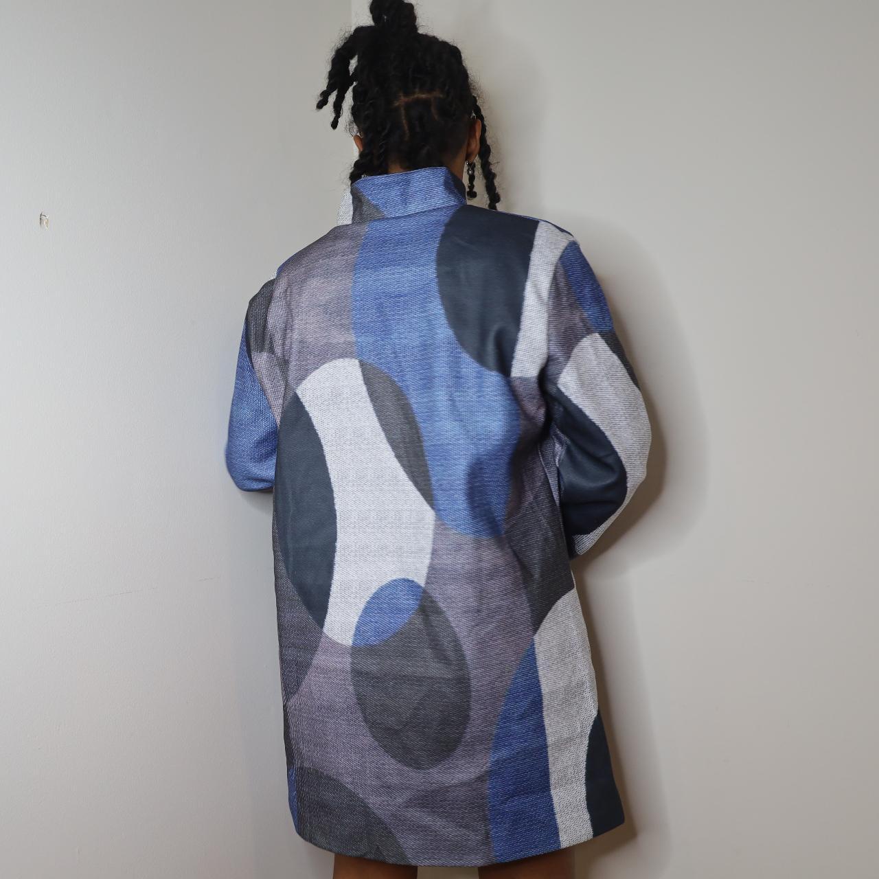 very cool long jacket blue hues dope design free... - Depop