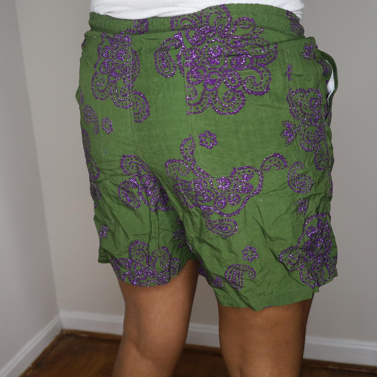 vintage gotcha trunks / shorts green / purple... | Depop