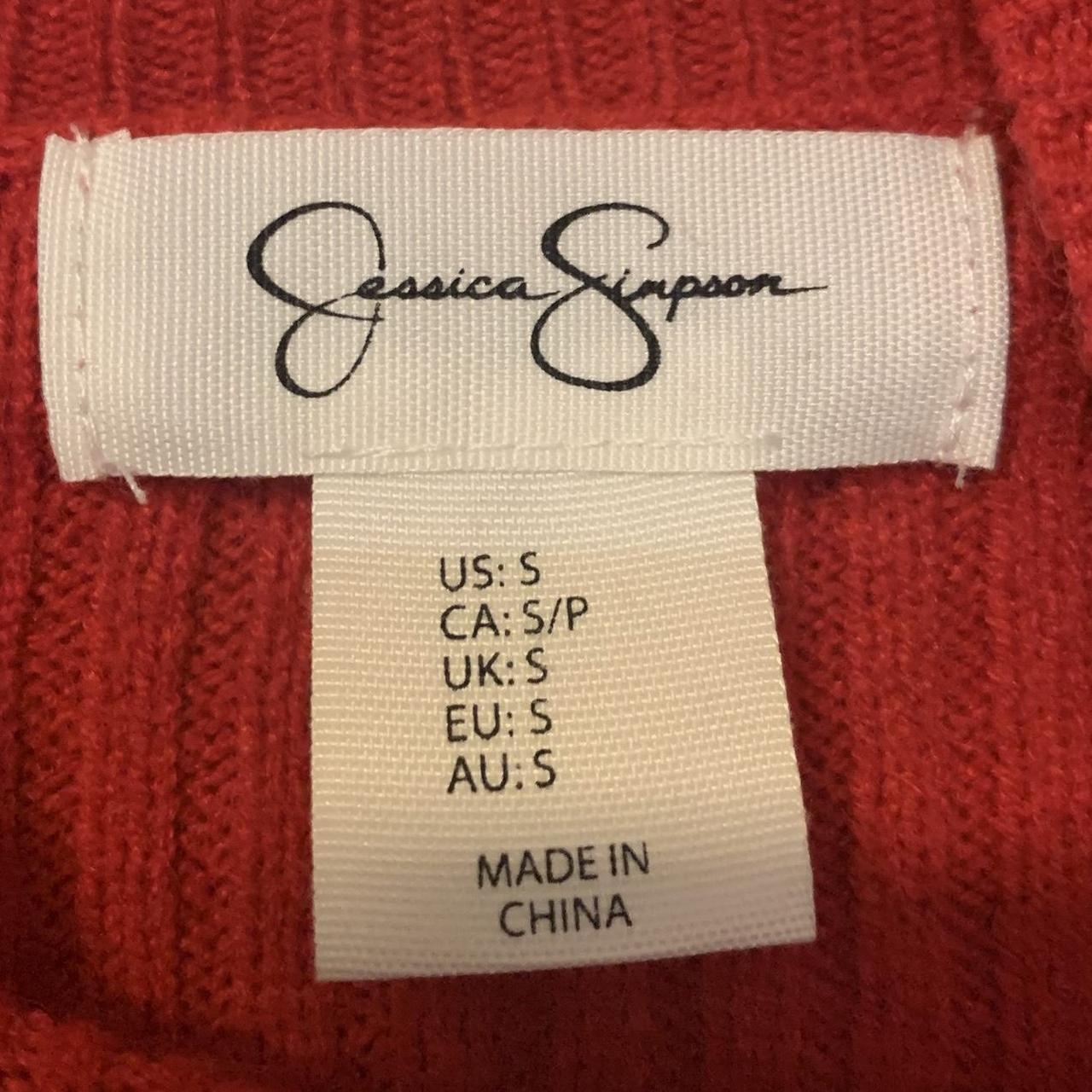 Jessica Simpson Red Turtleneck Crop-top - never worn... - Depop