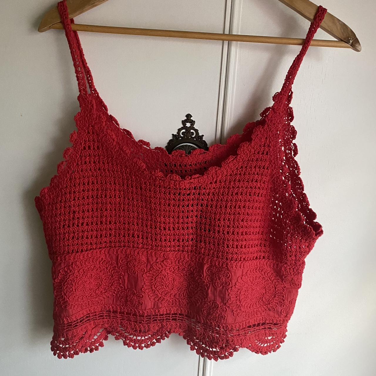 Crochet Crop Top Size Large New With Tags Bnwt Depop