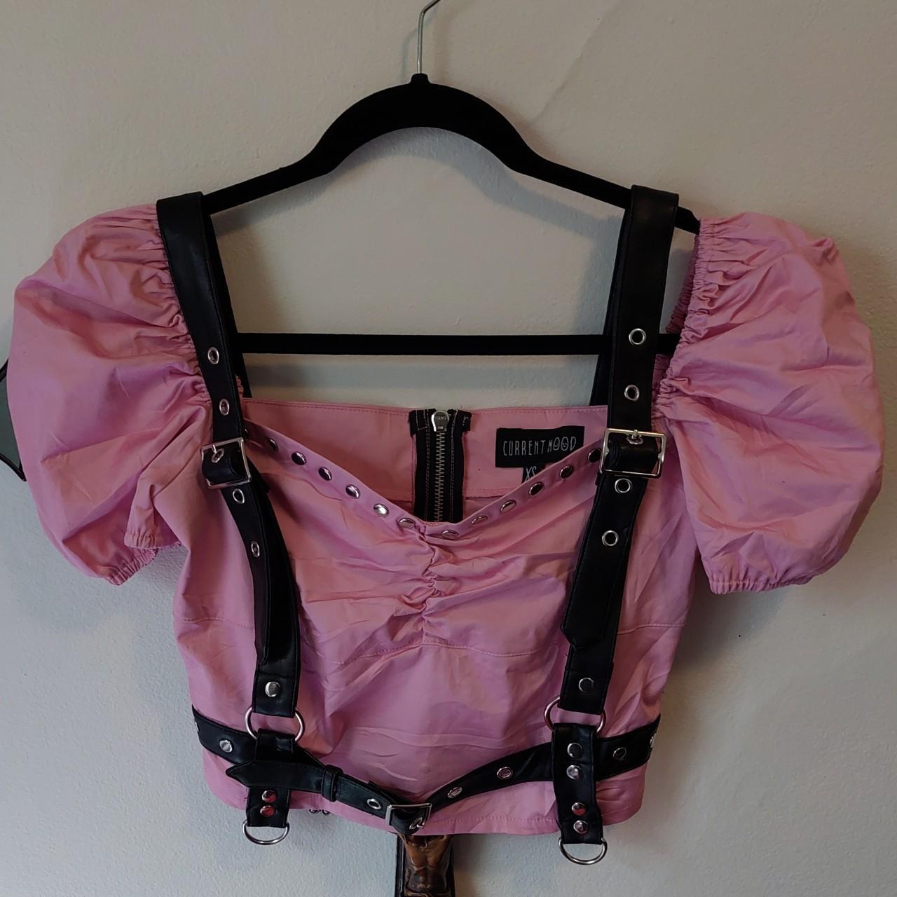 Current Mood "No Tears Tonight" Harness Crop Top... - Depop