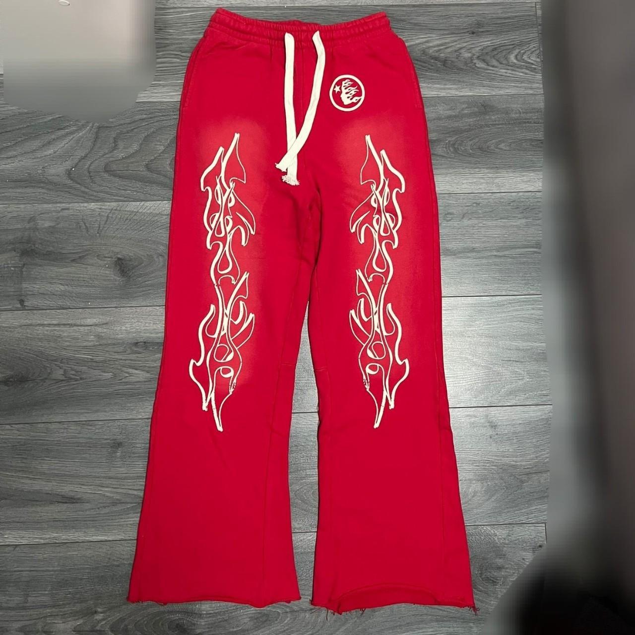 Hellstar --- Flare Sweatpants --- Red Size ---... - Depop