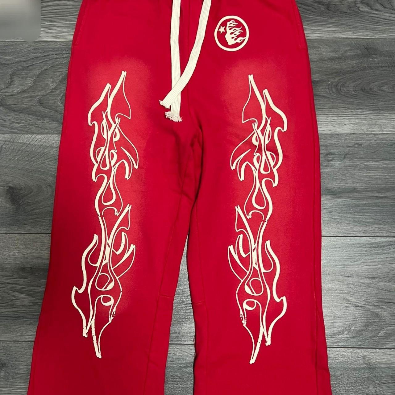 Hellstar --- Flare Sweatpants --- Red Size ---... - Depop