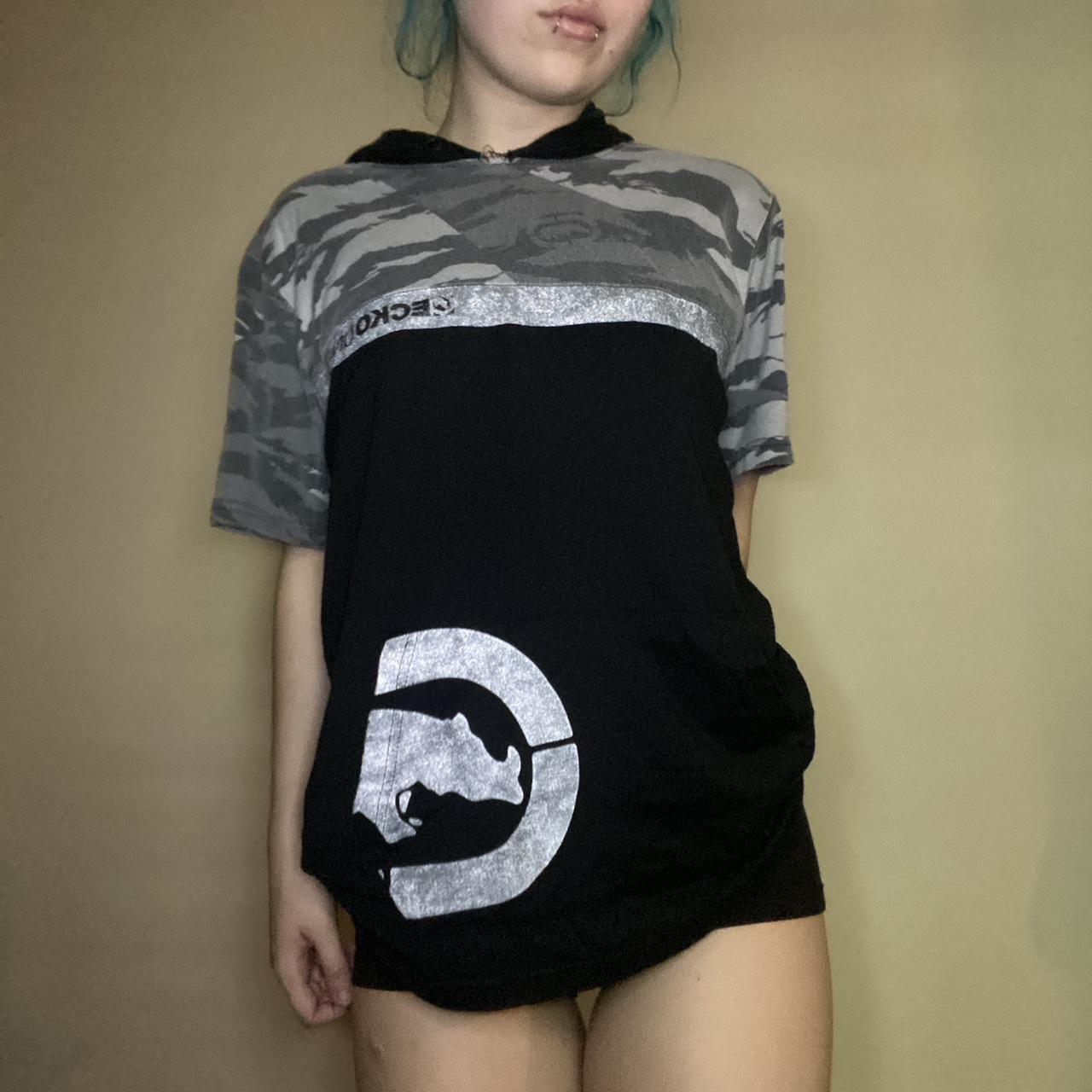 ecko unltd short sleeve hoodie grey camo with... | Depop