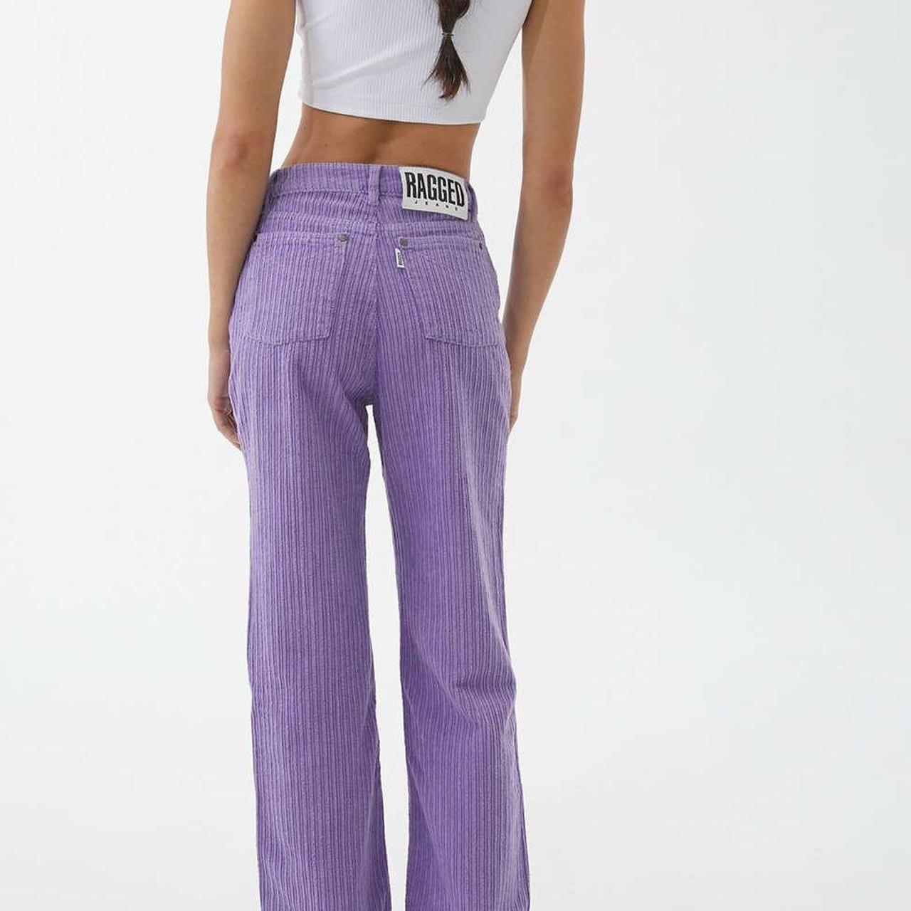the ragged priest mid rise purple corduroy pants.... - Depop