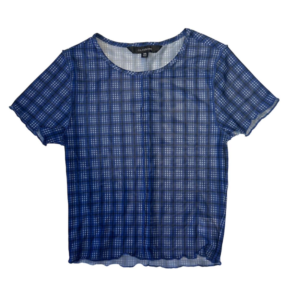 sheer blue glassons cropped shirt 🖤 perfect for... - Depop