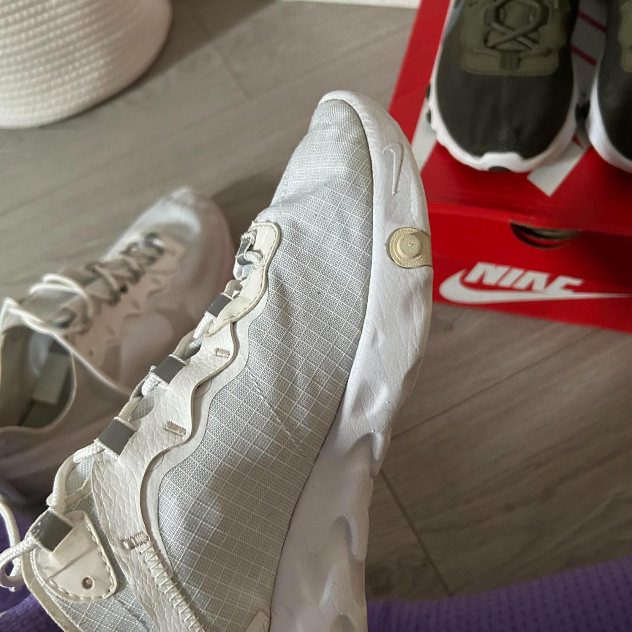 Nike React Element 55 UK 8.5 White Lightly stained... - Depop