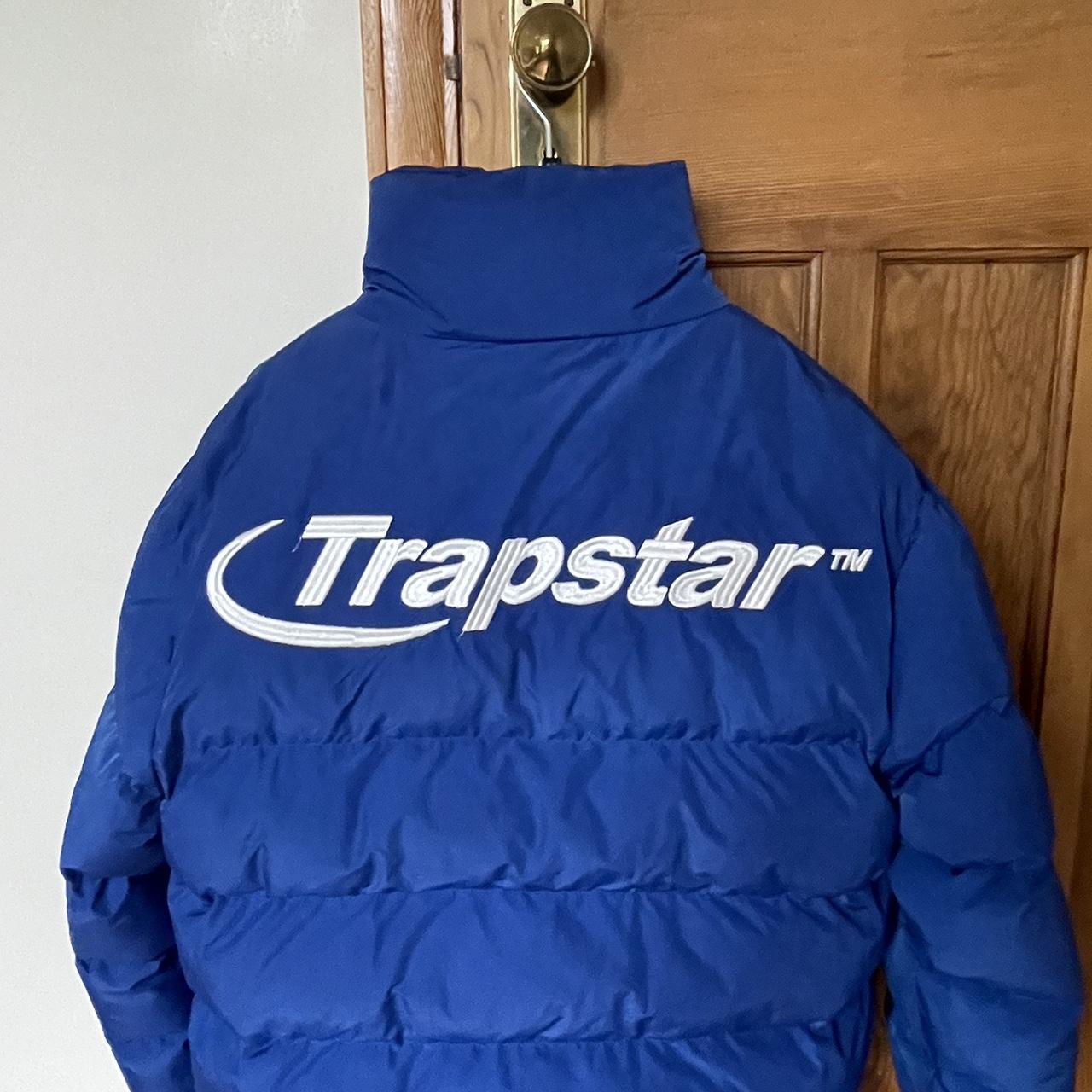 Trapstar Hyperdrive Puffer Jacket Blue/White -... - Depop