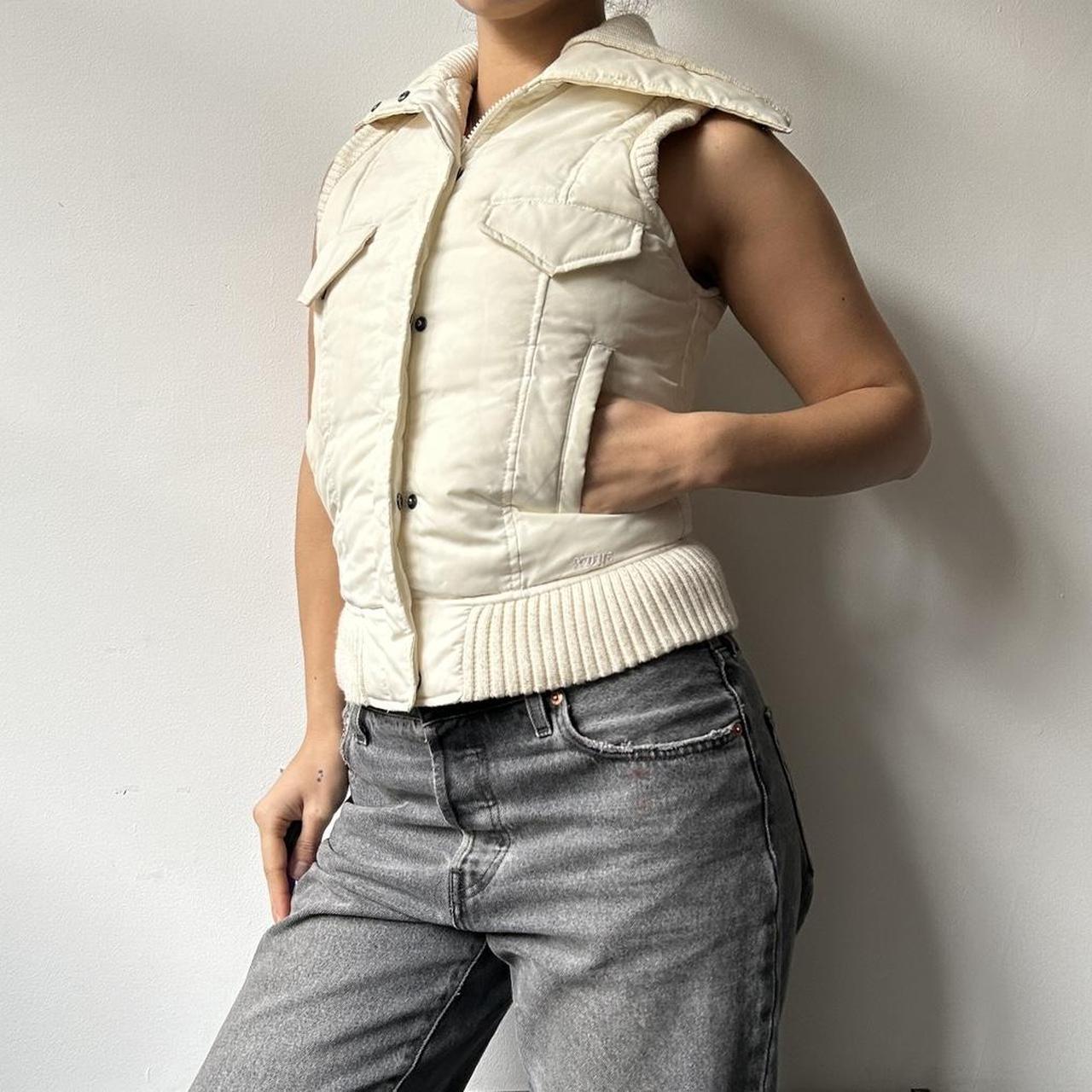 Vintage Cream Gilet Ouffer •Small - Depop