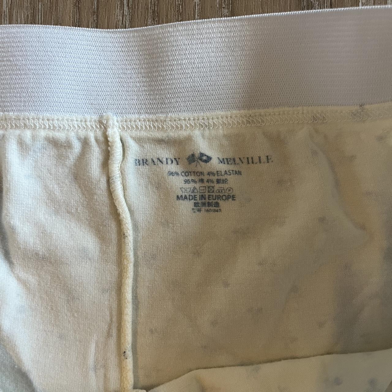 brandy melville boxers cream color with floral... - Depop