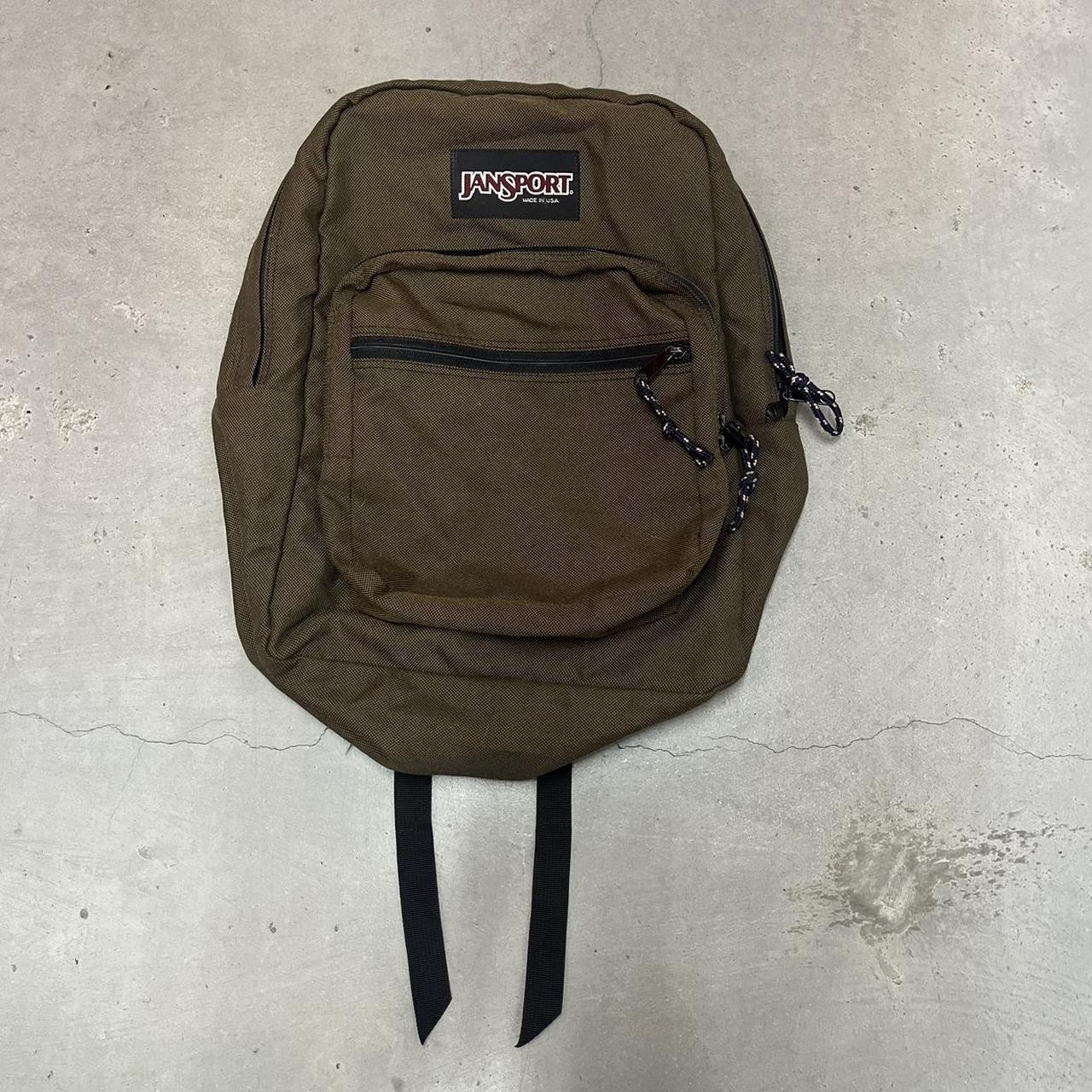 Vintage Jansport Brown canvas bookbag Backpack made... - Depop