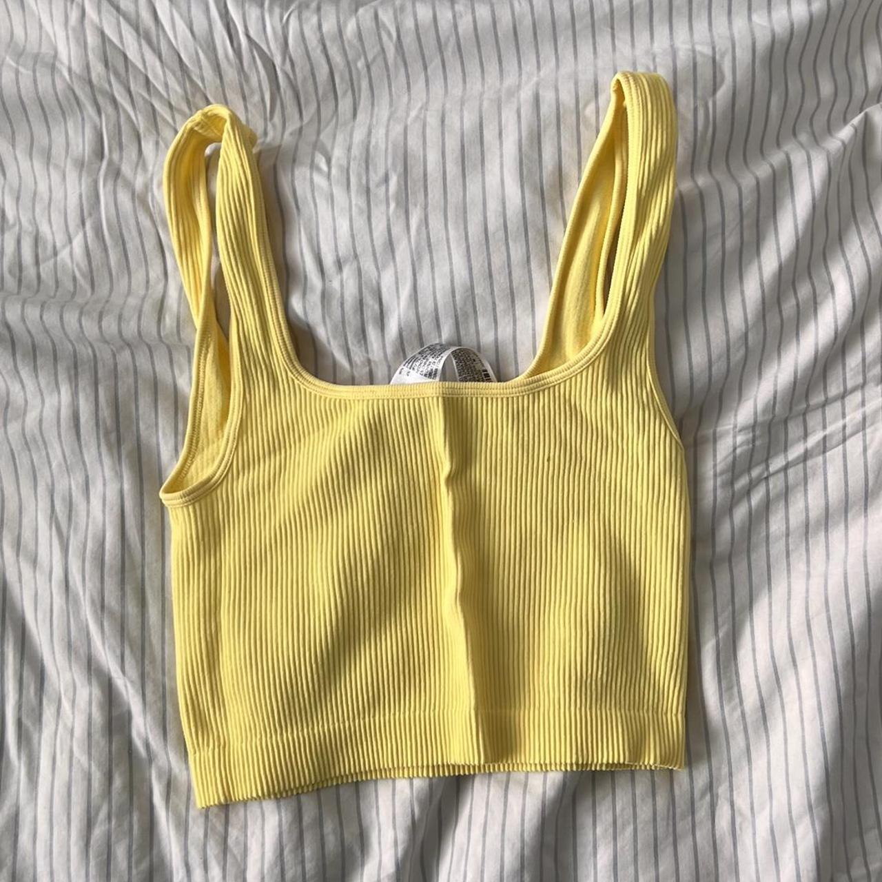 yellow crop top from zara trf secrion #zara #summer... - Depop