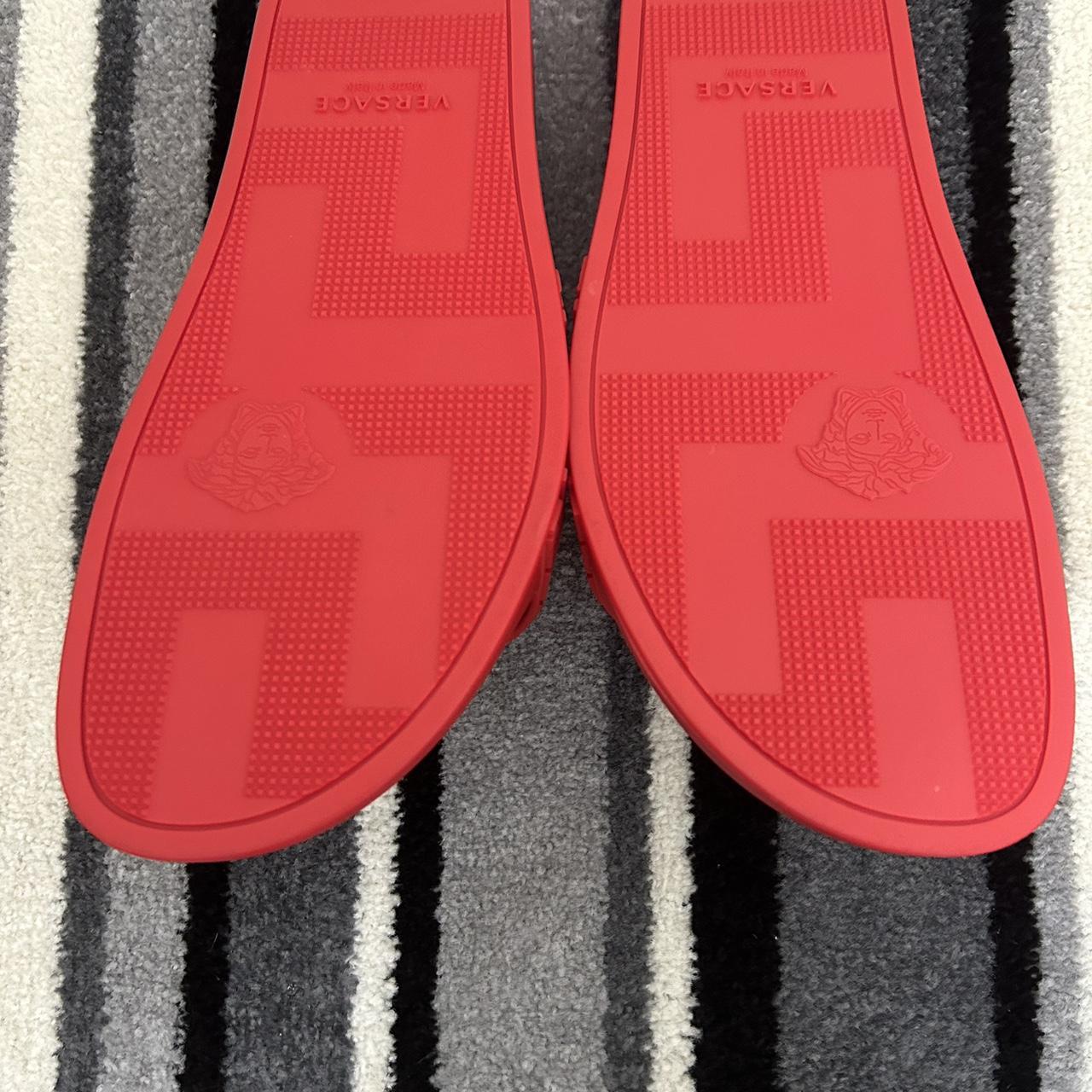 Men's red Versace slides Brand new never been... - Depop