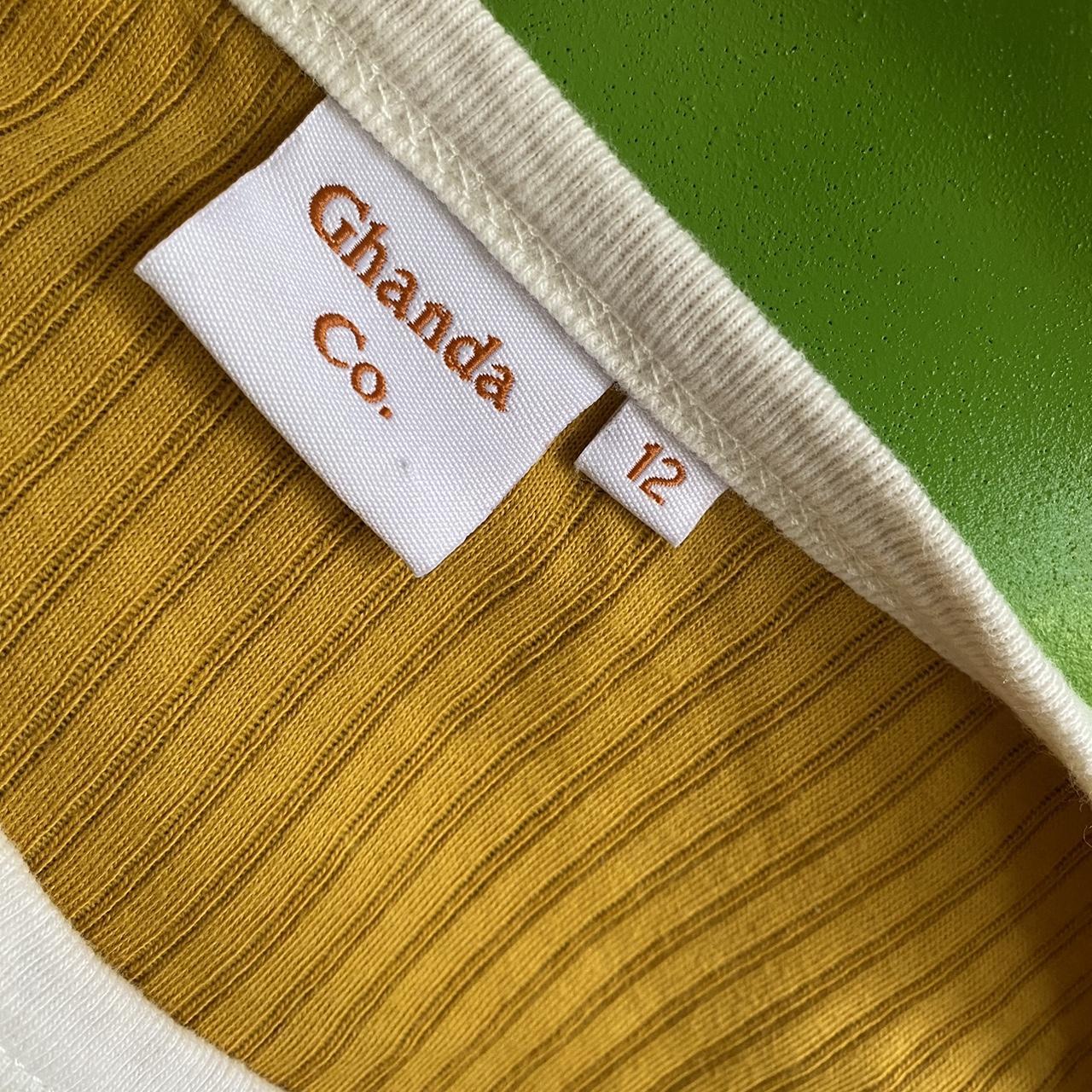 Mustard yellow ghanda crop ribbed tee with... - Depop
