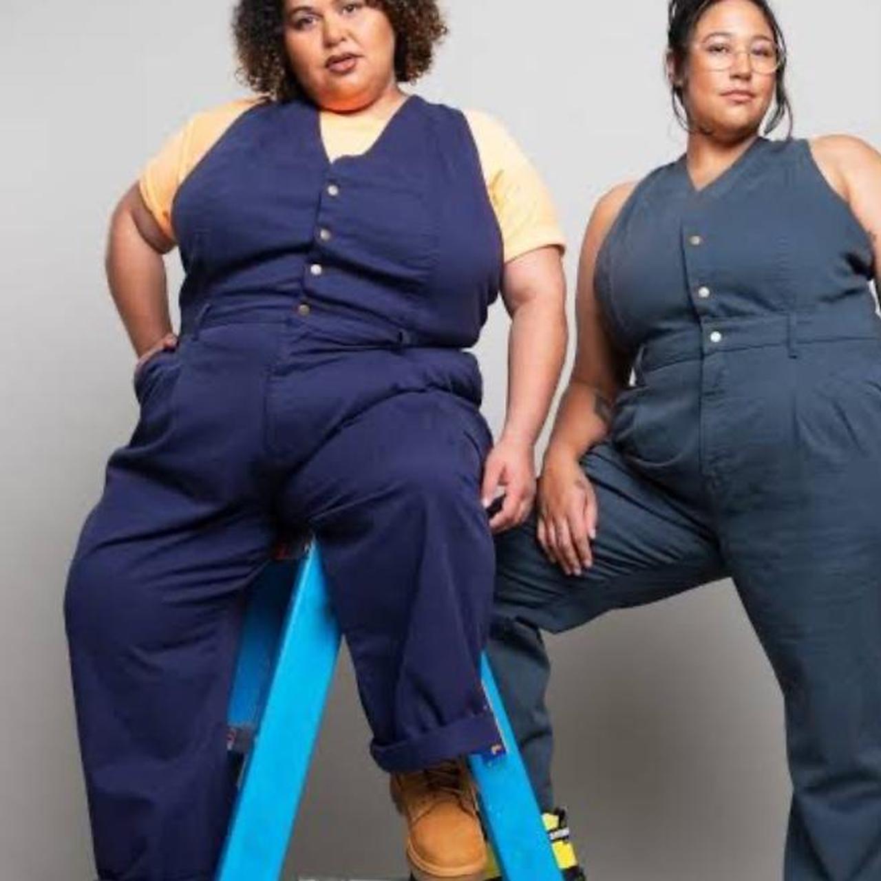 Sük workwear navy blue open front overall roper suit... - Depop