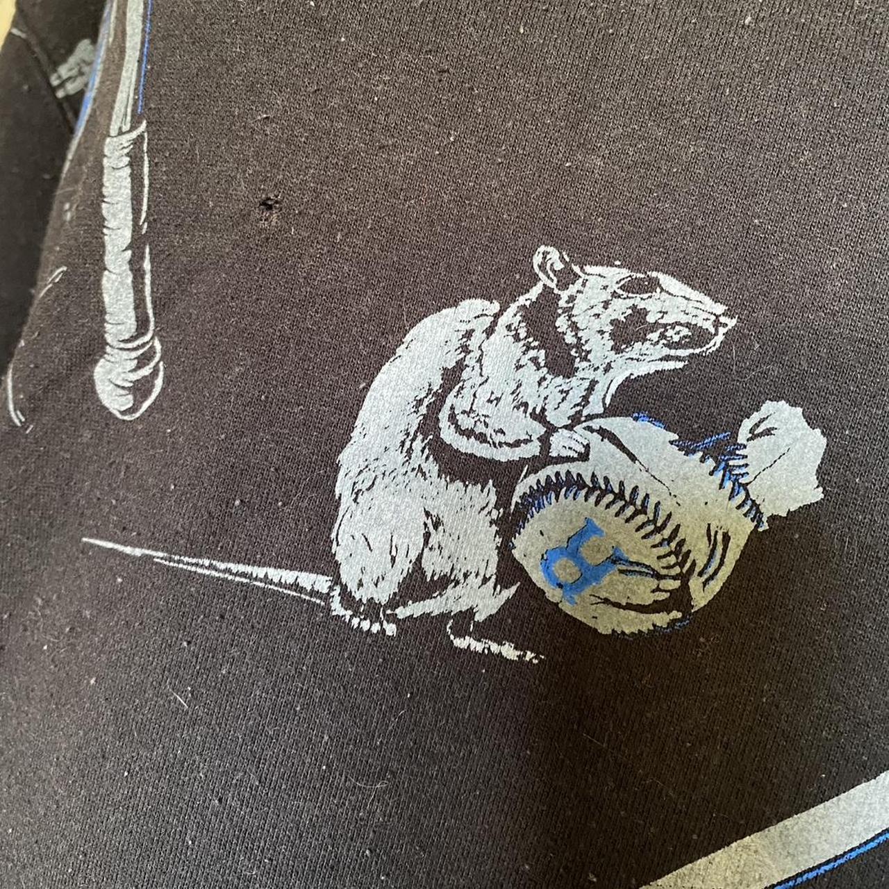 Rat baseball and skull design black unisex jumper... | Depop