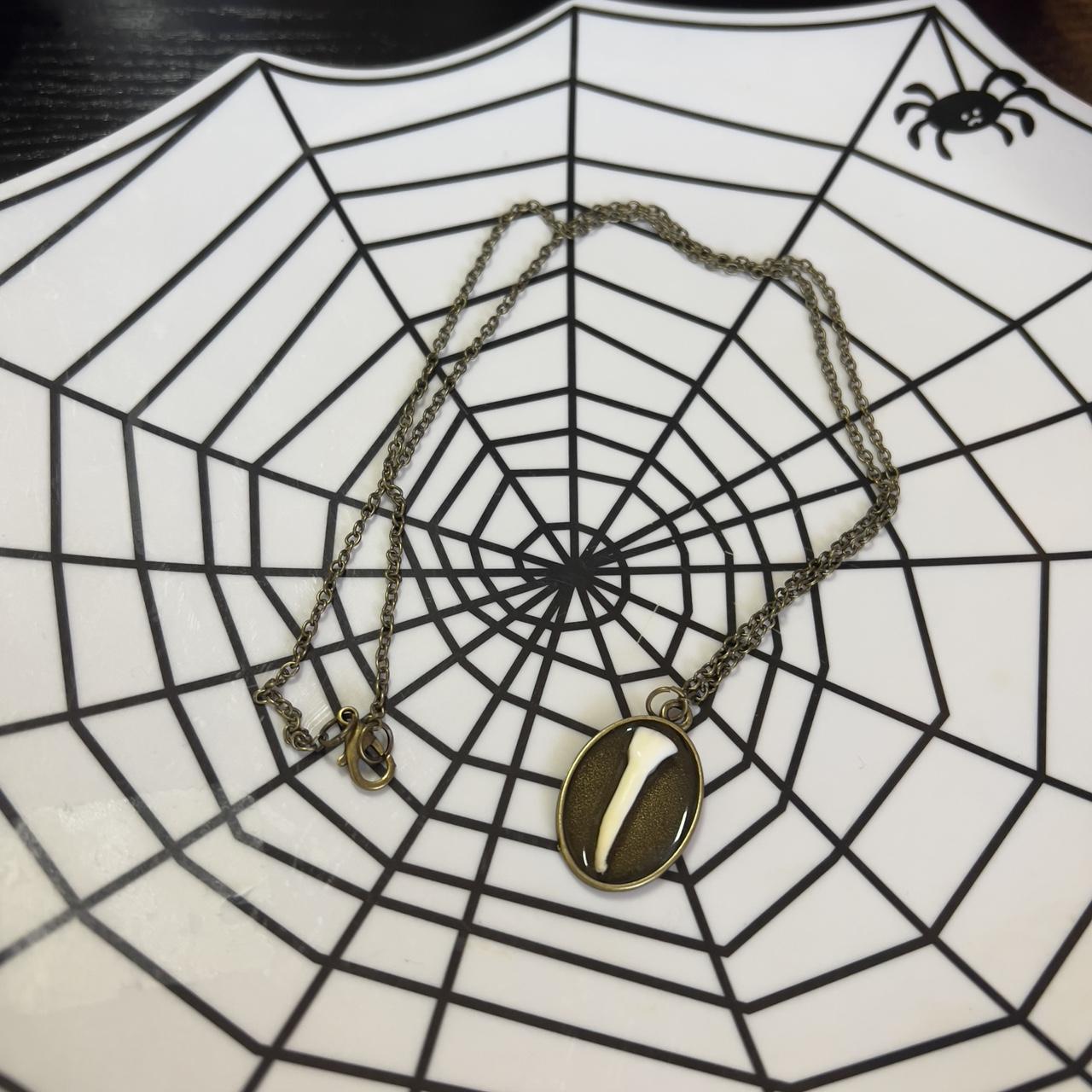 Bronze Tooth Pendant Necklace Brand: Handmade by... - Depop