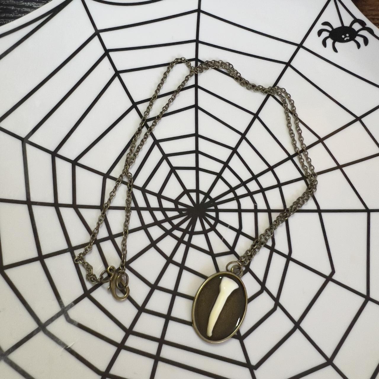 Bronze Tooth Pendant Necklace Brand: Handmade by... - Depop