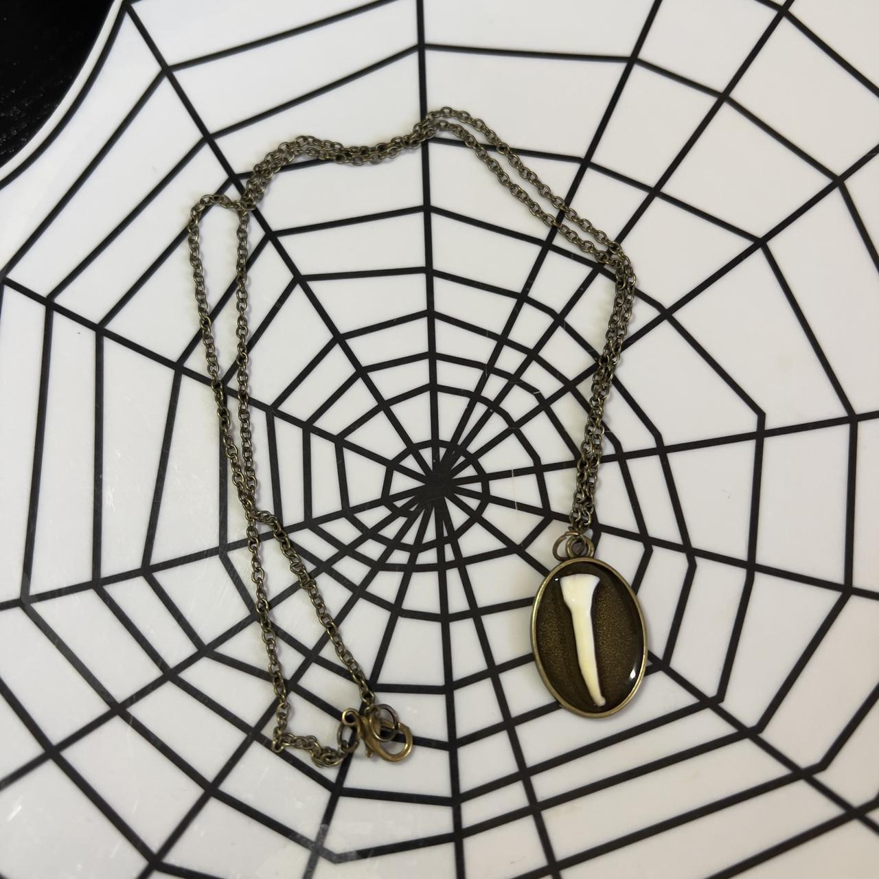 Bronze Tooth Pendant Necklace Brand: Handmade by... - Depop