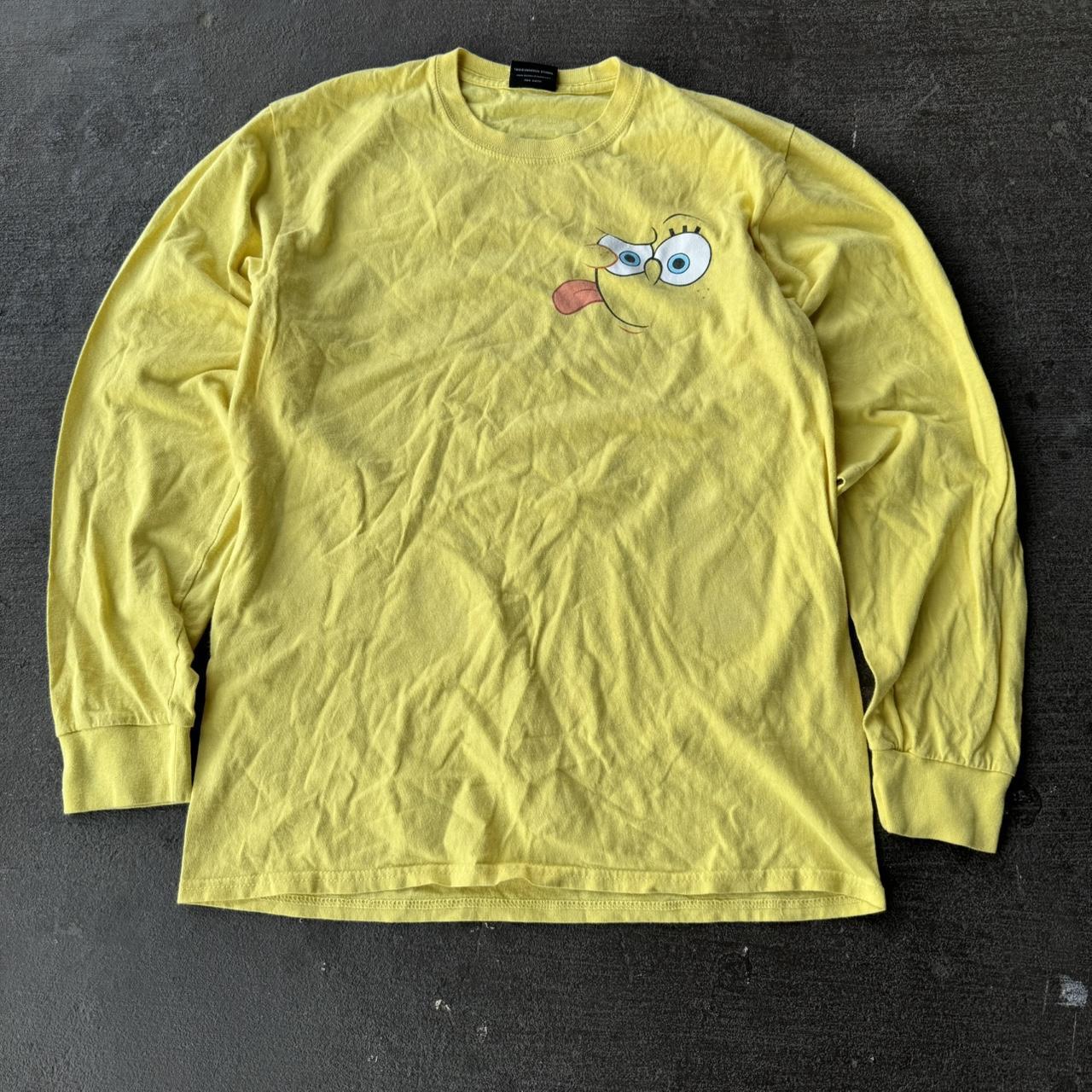 Yellow Y2K SpongeBob SquarePants long sleeve shirt... | Depop