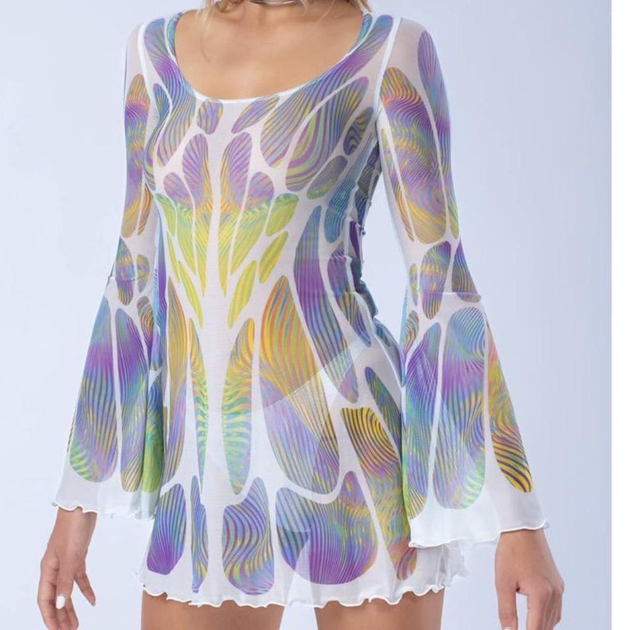 BRAND NEW Badinka sheer butterfly mini dress with... - Depop