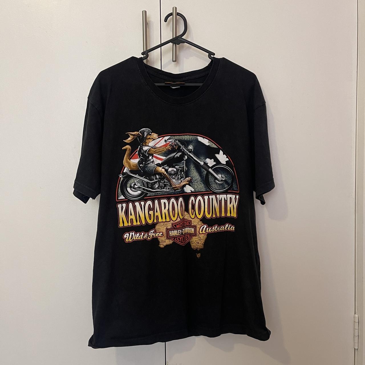 Genuine Harley Davidson - Kangaroo Country Black Tee... - Depop