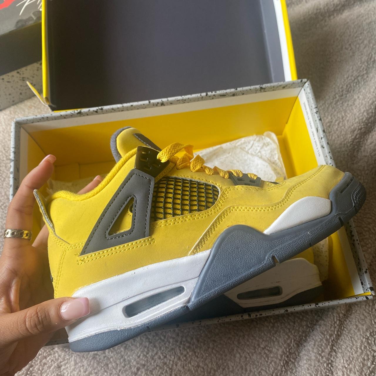 Nike air Jordan 4s Lightning - worn 3 times - size... - Depop