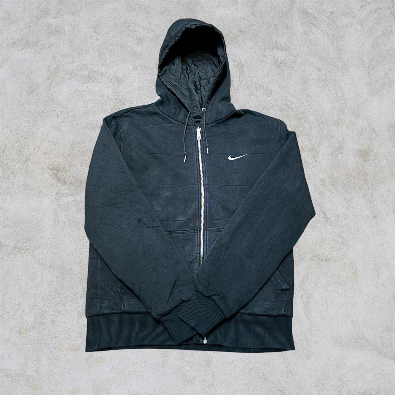 Nike Swoosh Tick Zip Up Hoodie in Washed Black.... - Depop