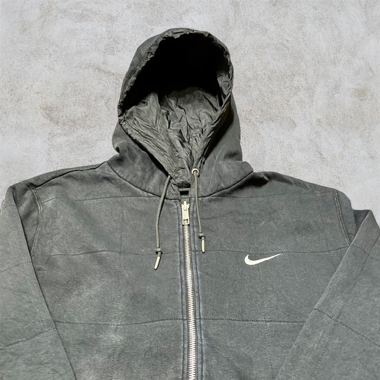 Nike Swoosh Tick Zip Up Hoodie in Washed Black.... - Depop