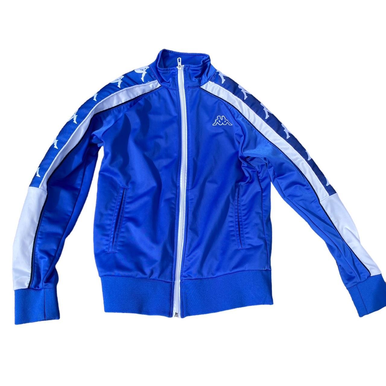 Kappa Women's Blue and White Jacket | Depop