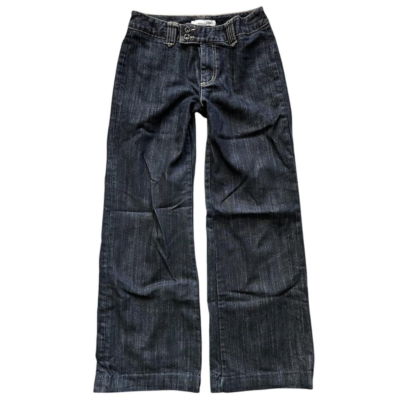 low rise, wide leg, dark wash chico jeans #lowrise... | Depop