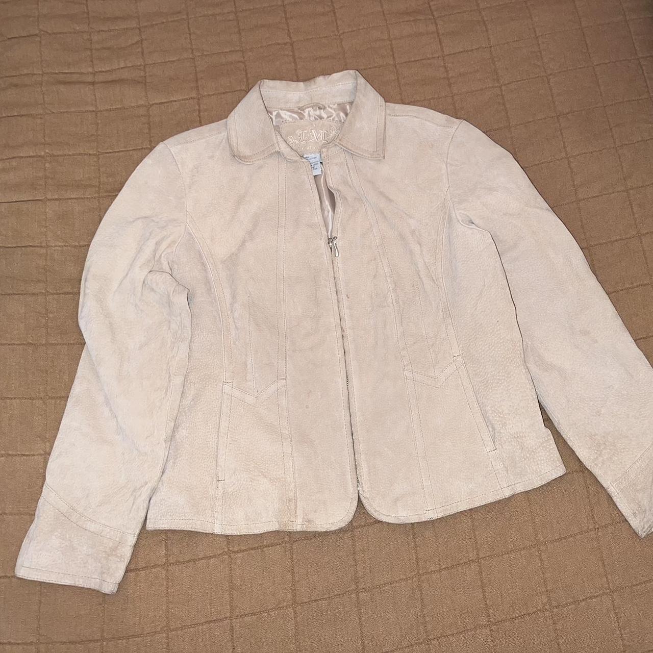 Vintage Beige suede jacket Size women’s large... - Depop