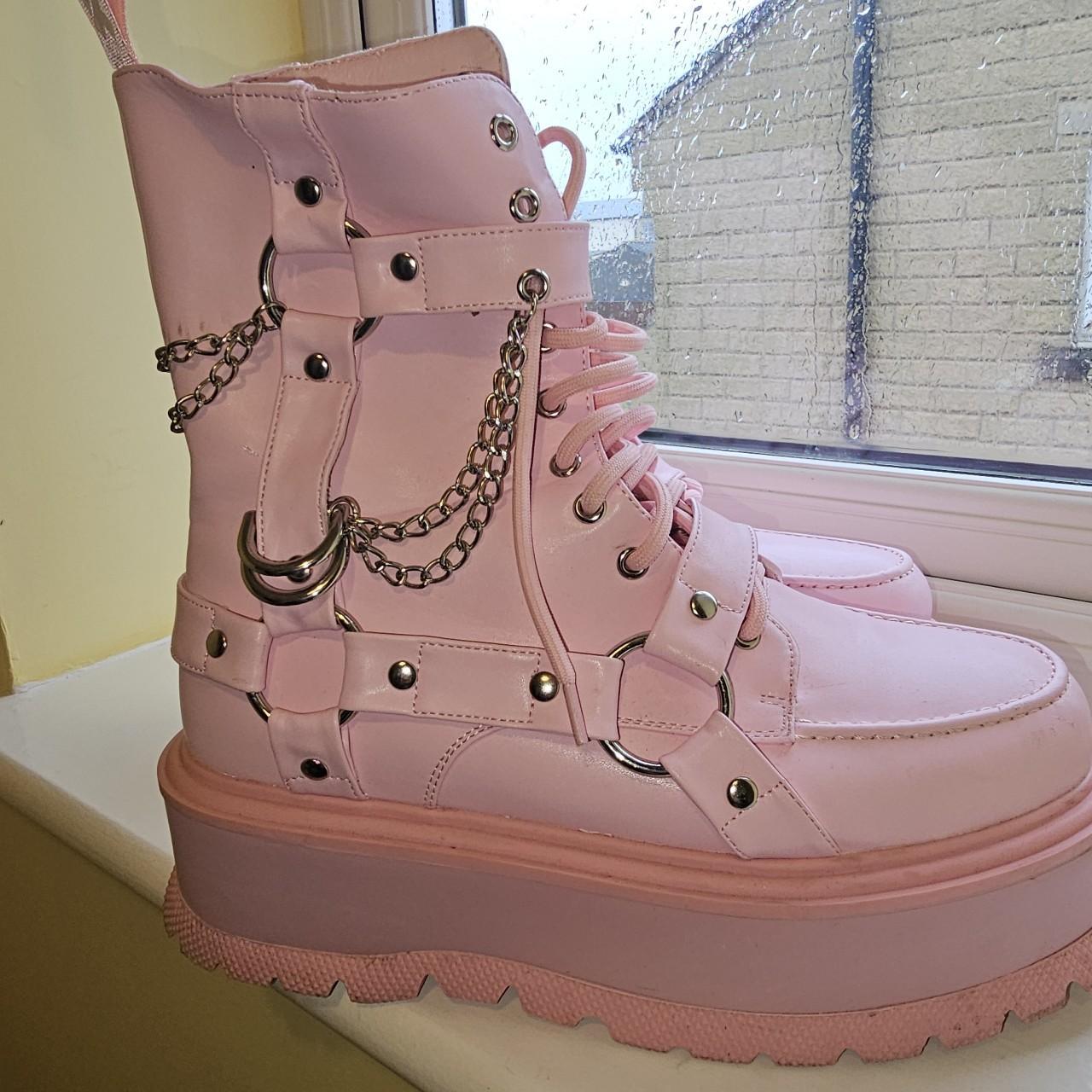 KOI Yami Pink Pastel Platform Boots Out of Stock on... - Depop